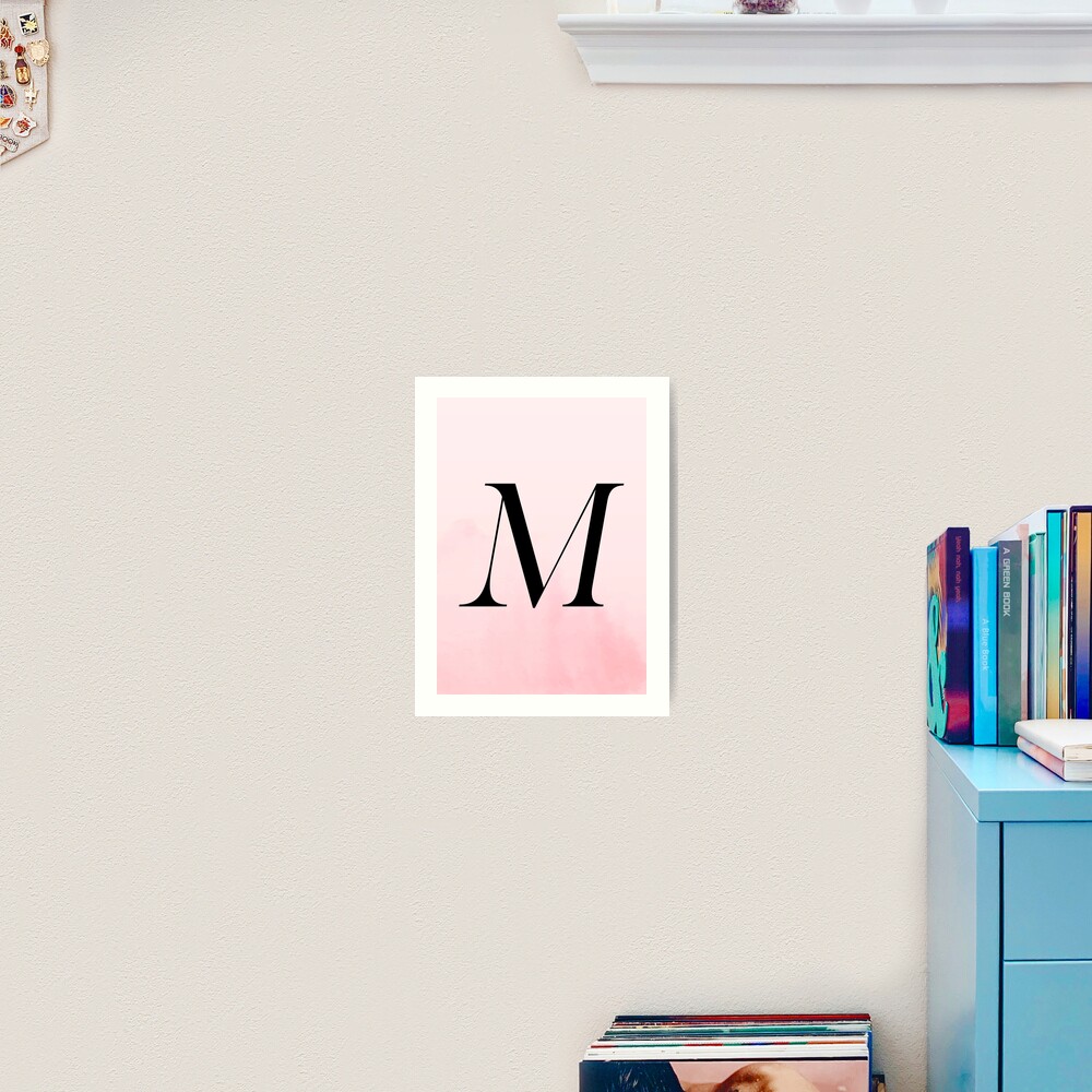 "Pink Watercolour Letter M Design" Art Print for Sale by MandyKhunkhuna ...