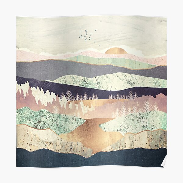 "Golden Spring Reflection" Poster by spacefrogdesign | Redbubble