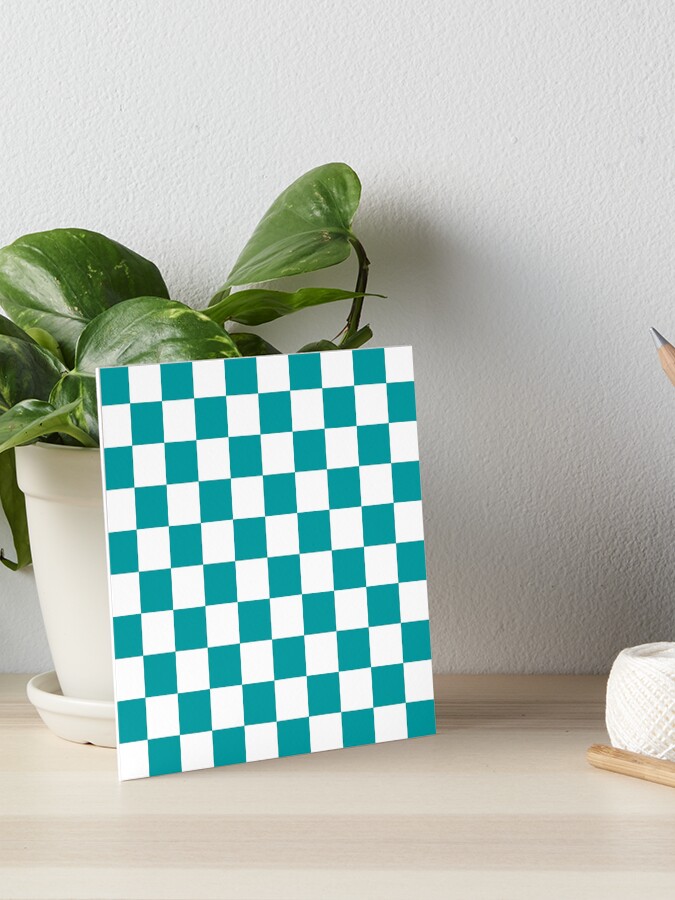 "Blue, Teal: Checkered Pattern" Art Board Print for Sale by Jared ...