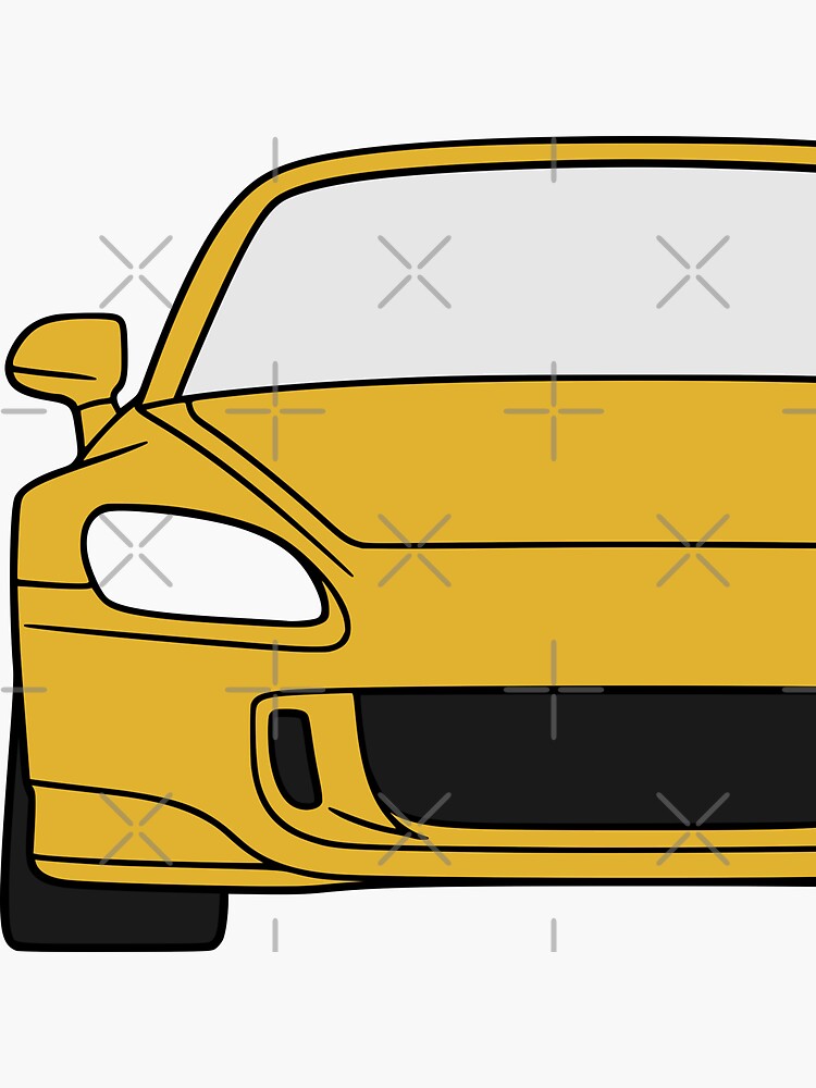 "Honda S2000 AP1 spa yellow" Sticker for Sale by EdimDesign | Redbubble