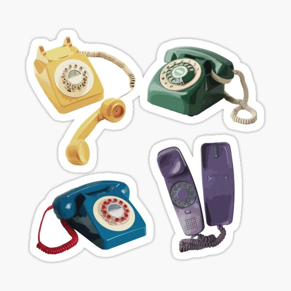 "Pastel telephone collection" Sticker for Sale by Chijo-life | Redbubble