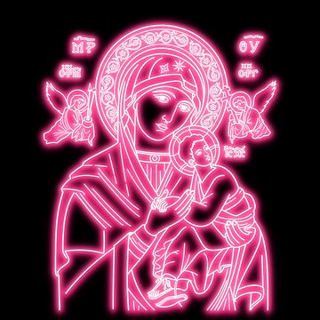 "Pink Neon Virgin Mary" Sticker for Sale by lachataigne | Redbubble
