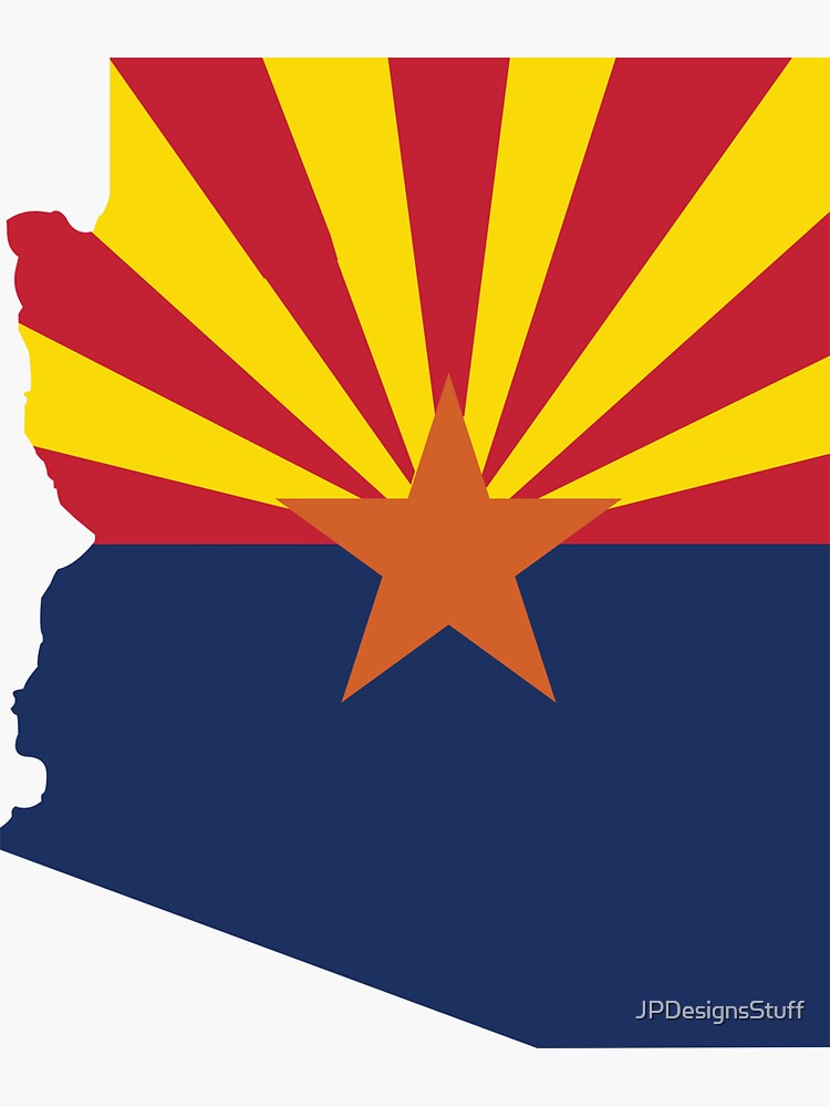 "Arizona State Outline with Flag" Sticker for Sale by JPDesignsStuff ...