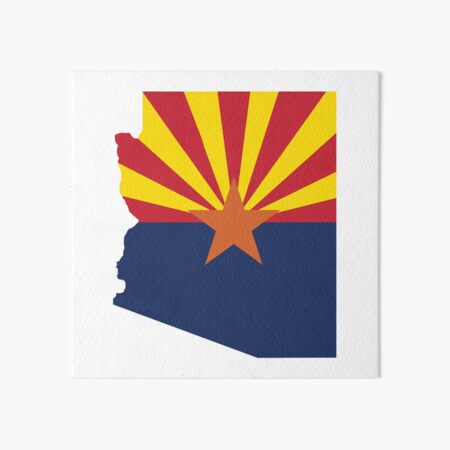 "Arizona State Outline with Flag" Art Board Print for Sale by ...