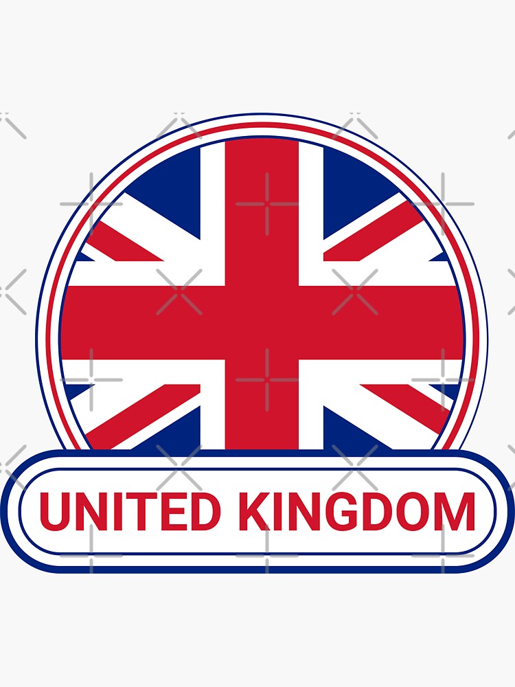 "United Kingdom Country Badge - United Kingdom Flag" Sticker for Sale ...