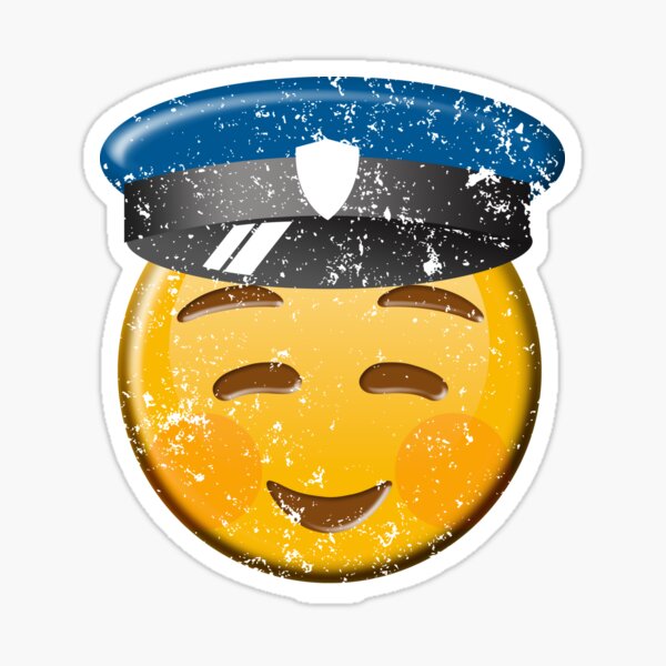 "Funny Police Emoji Smiley Police T Shirt" Sticker by shoppzee | Redbubble