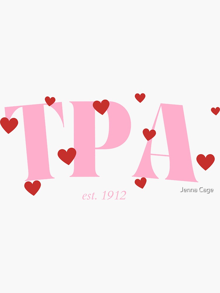 "Pink with Hearts - (TPA)" Sticker for Sale by Jenna Cage | Redbubble