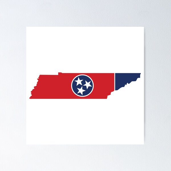 "Tennessee State Outline with Flag" Poster for Sale by JPDesignsStuff ...