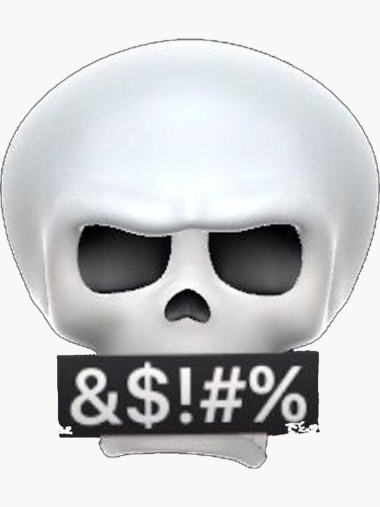 "Skeleton Skull Emoji Memoji Apple 420 meme funny silly" Sticker for ...