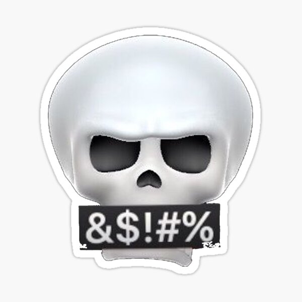 "Skeleton Skull Emoji Memoji Apple 420 meme funny silly" Sticker for ...