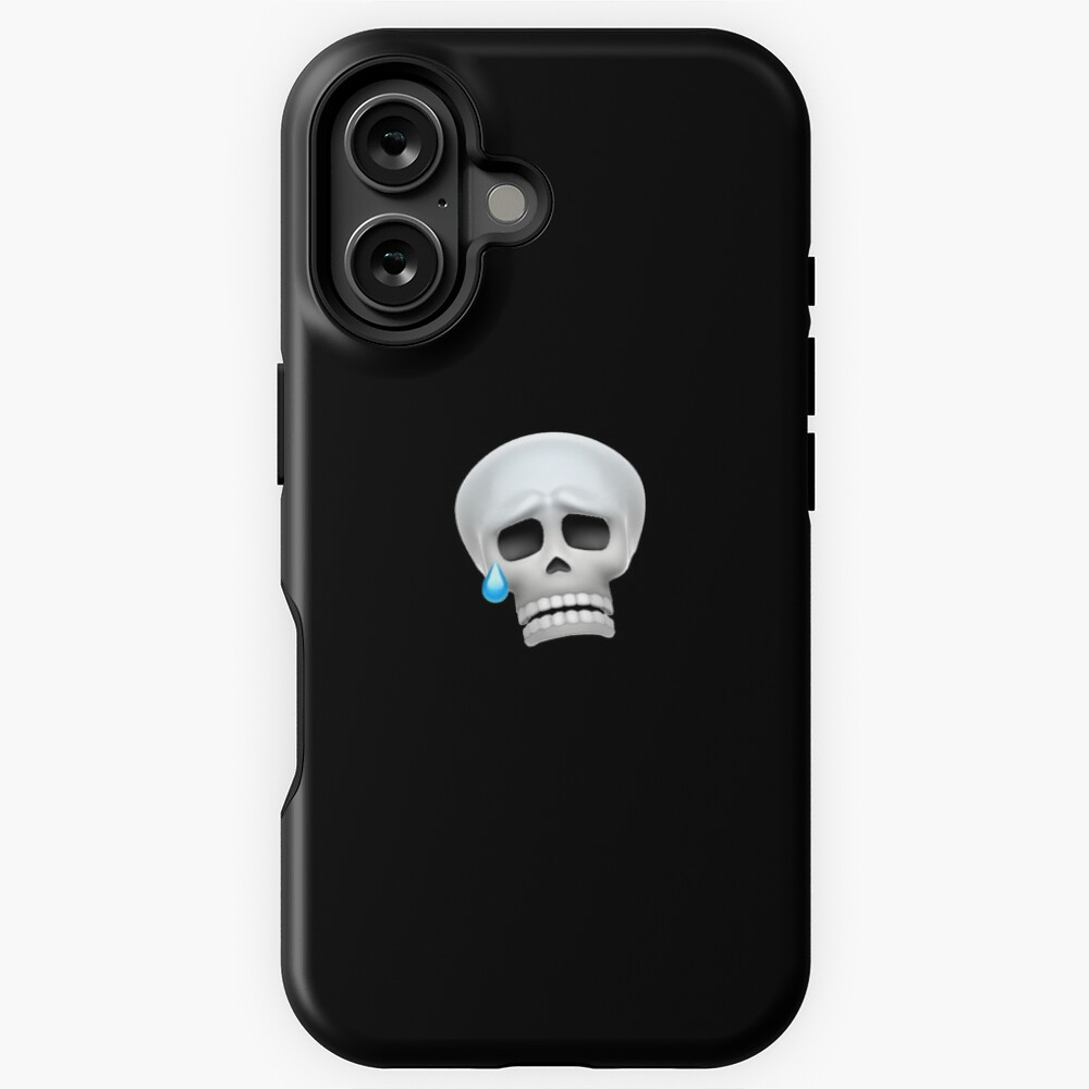 "Skeleton Skull Emoji Memoji Apple Sad meme funny silly" Sticker for ...