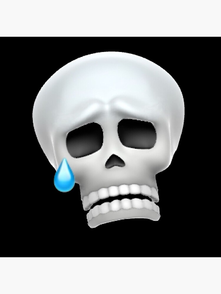 "Skeleton Skull Emoji Memoji Apple Sad meme funny silly" Greeting Card ...