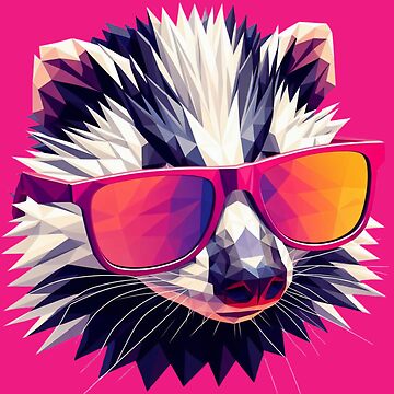 Sticker mit "Low-Poly Skunk Pop Art" von pseudosiren | Redbubble