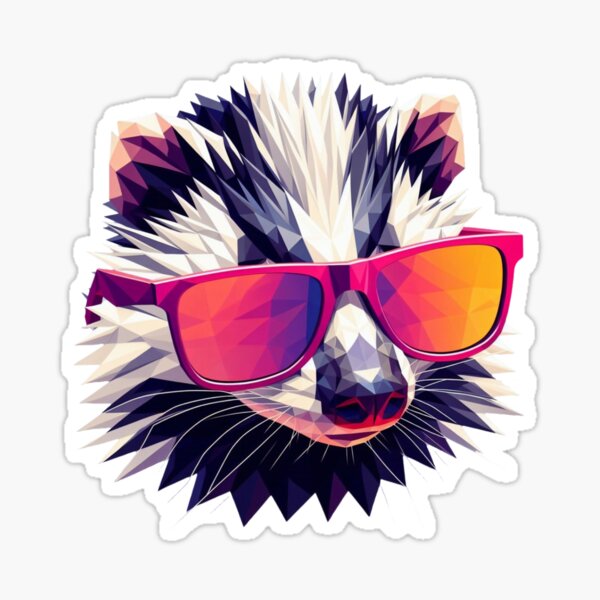 Sticker mit "Low-Poly Skunk Pop Art" von pseudosiren | Redbubble