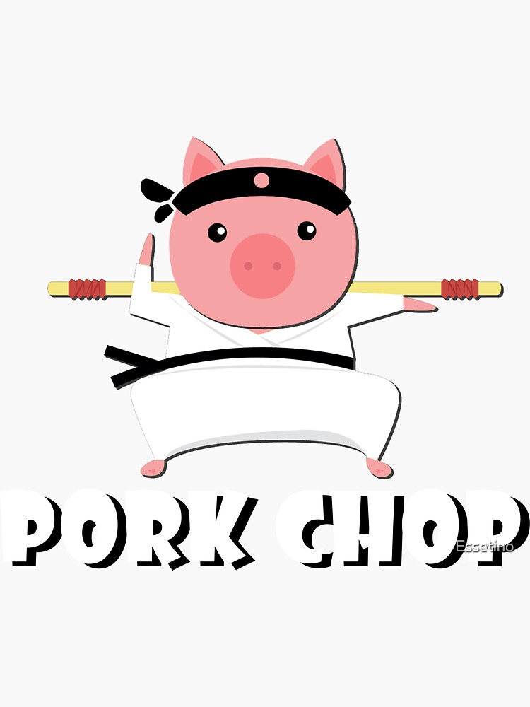 "Funny Pig Lovers Pork Chop Karate Piggy Piglet" Sticker for Sale by ...