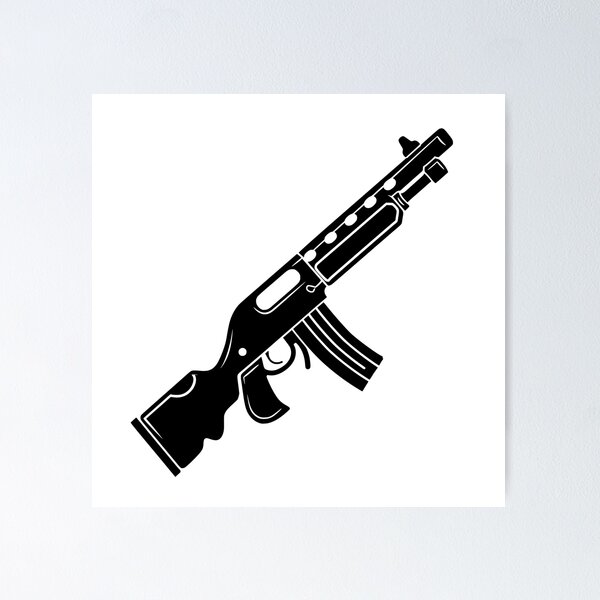 "Black and White Armament Machine Gun" Poster for Sale by Modern ...