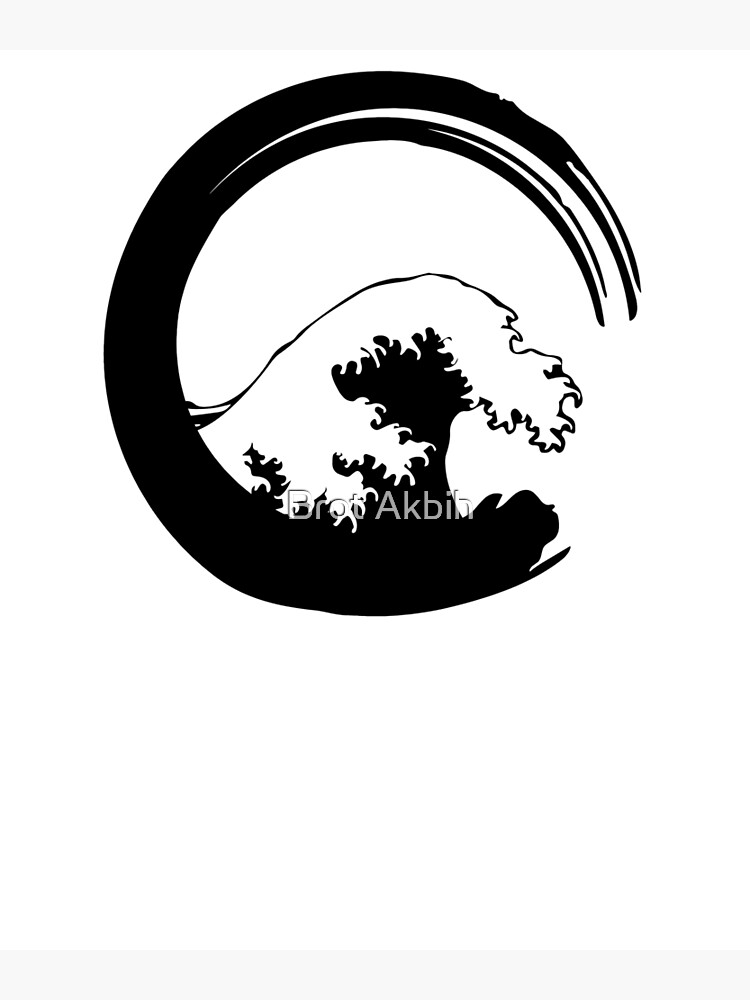 "Enso zen circle with The great wave of Kanagawa" Art Print by DeLaFont ...