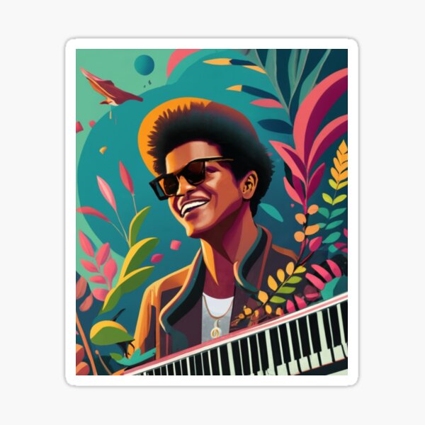 "Bruno Mars Piano HD-Bruno Mars" Sticker for Sale by drsmith10t | Redbubble