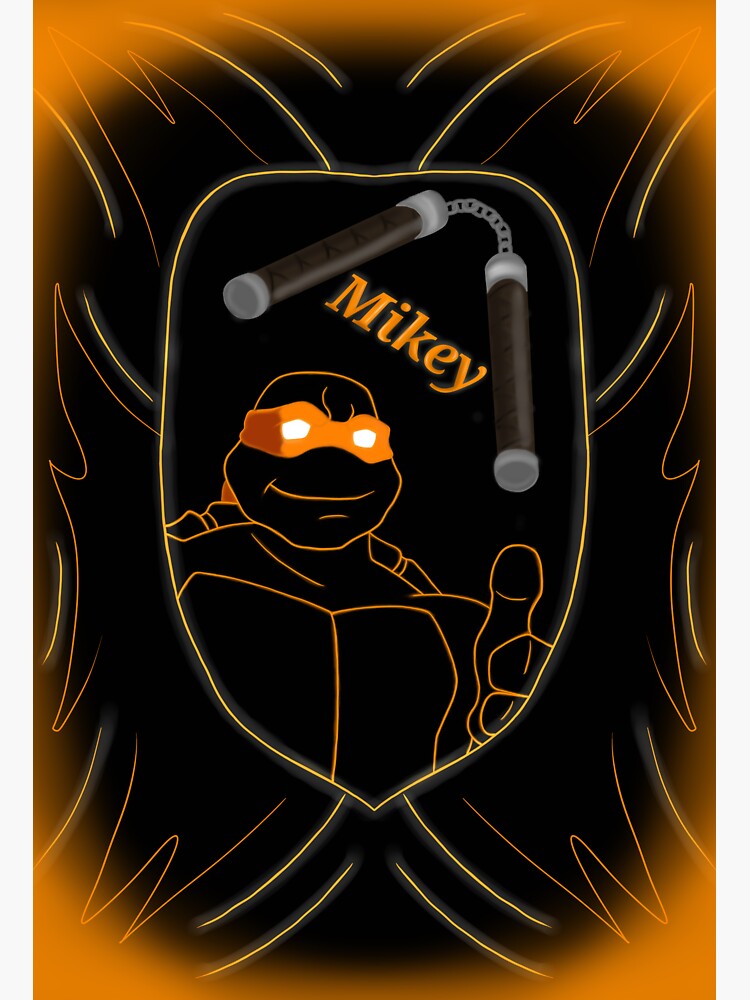 "Mikey tmnt print" Sticker for Sale by gothic-jedi | Redbubble