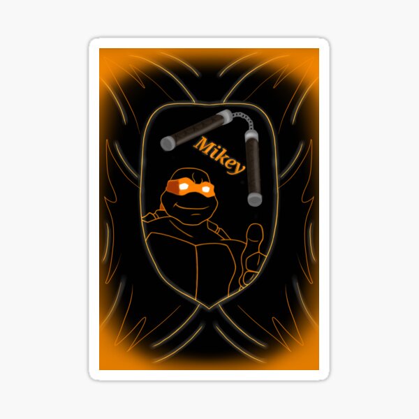 "Mikey tmnt print" Sticker for Sale by gothic-jedi | Redbubble