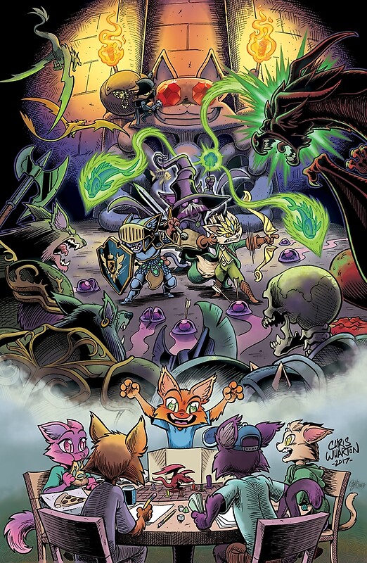 "Dungeon Cats - Surrounded" by ChrisWhartonArt | Redbubble