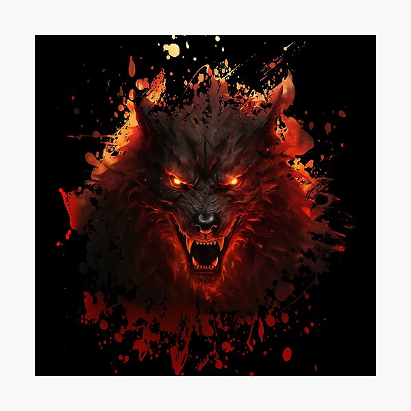 Fire Demon Wolf Fire And Ice Wolves" Photographic Print For Sale By