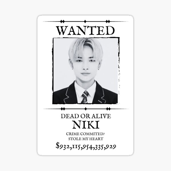 "Niki Wanted Sticker" Sticker for Sale by moonlight134340 | Redbubble