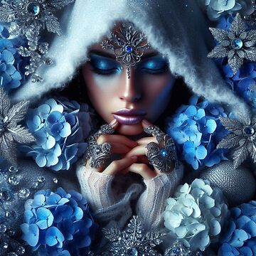 "Mystery woman in hydrangea’s (1)" Sticker for Sale by Gen-Whimsy | Redbubble