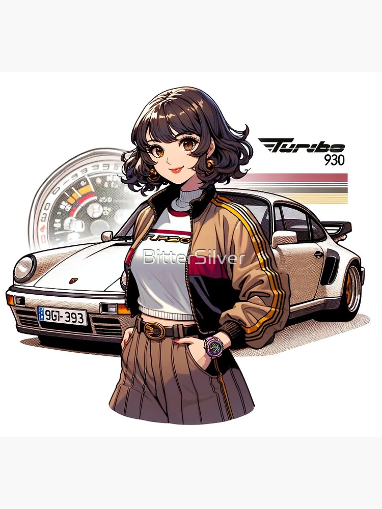 "Porsche 911 Turbo (930) Anime Girl" Poster for Sale by BitterSilver ...