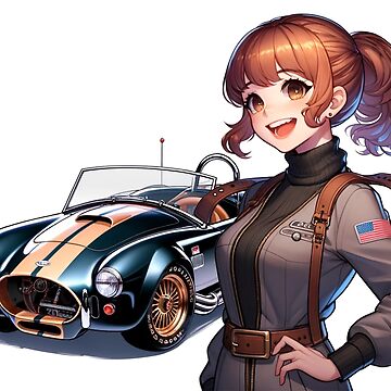 "Shelby Cobra Anime Girl" Sticker for Sale by BitterSilver | Redbubble