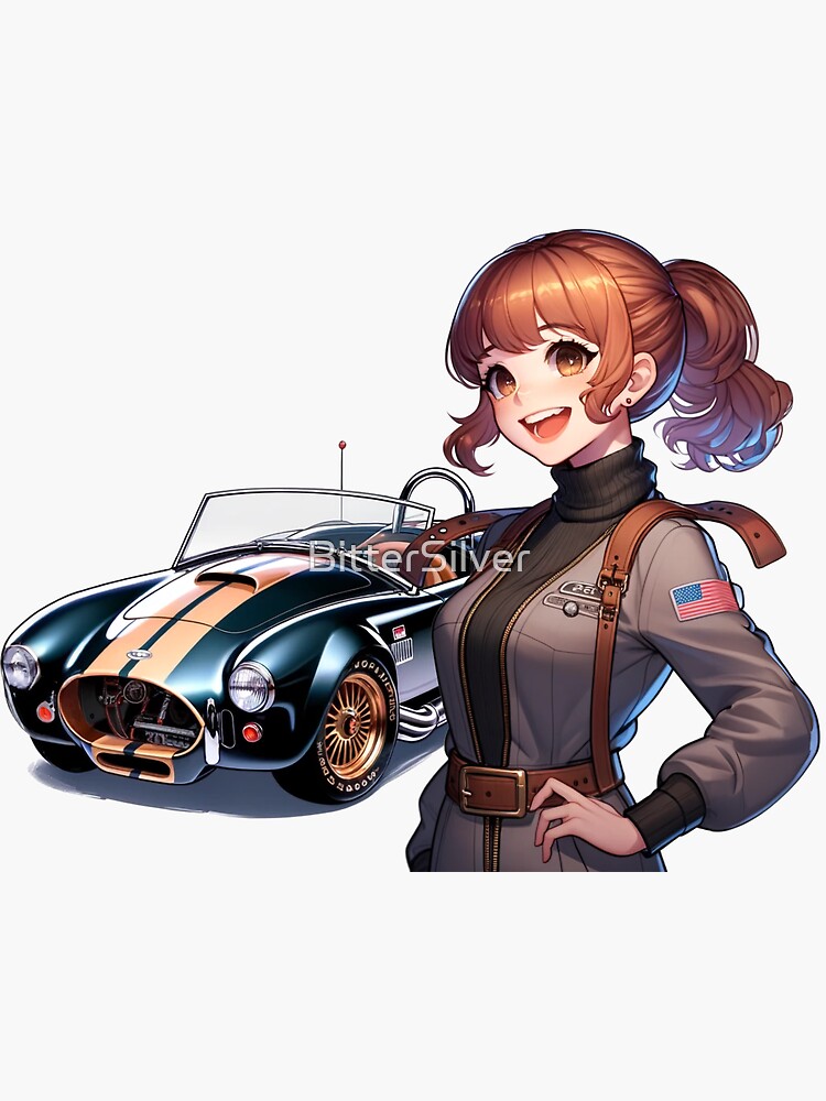 "Shelby Cobra Anime Girl" Sticker for Sale by BitterSilver | Redbubble