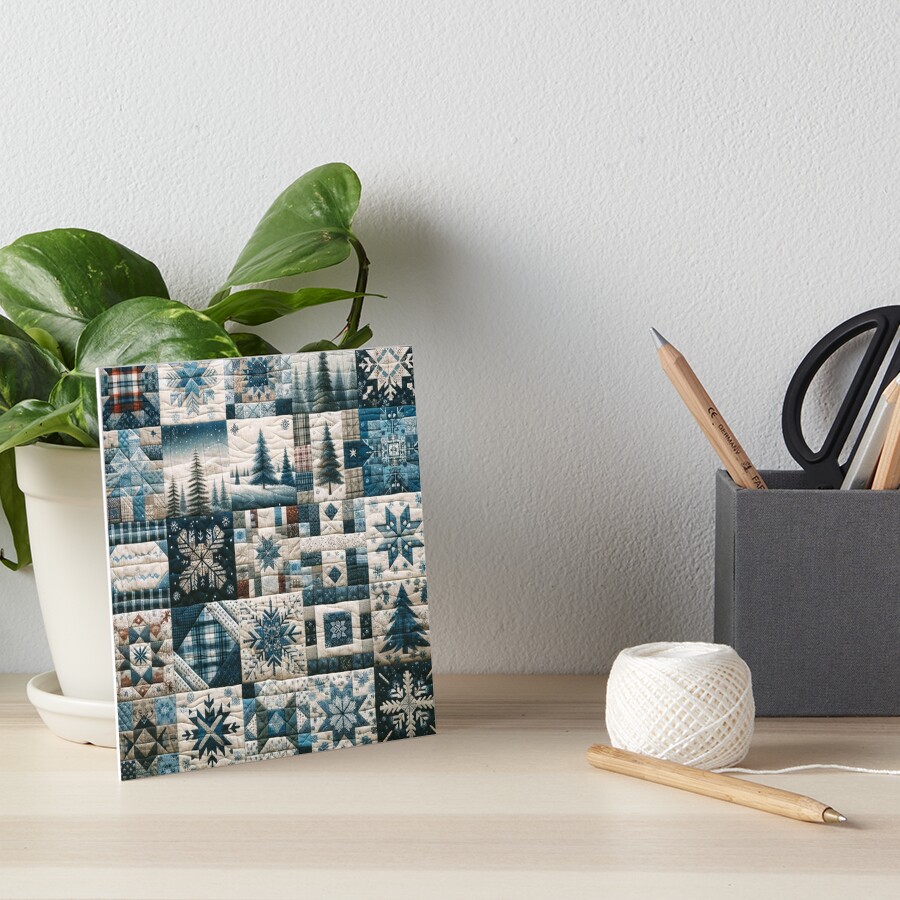 "Winter Inspired Patchwork Quilt Pattern" Sticker for Sale by ...