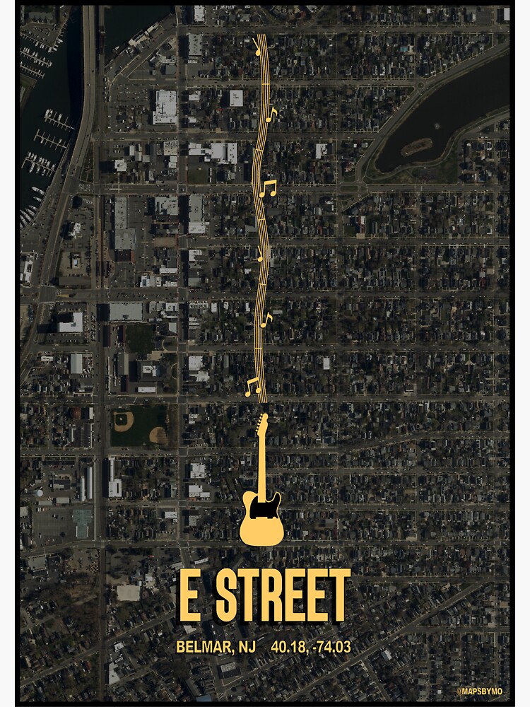 "E Street Map" Sticker for Sale by mapsbymo | Redbubble