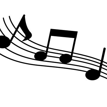 "Music Notes, Bar of Music, Quaver, Quarter Note in black and white ...