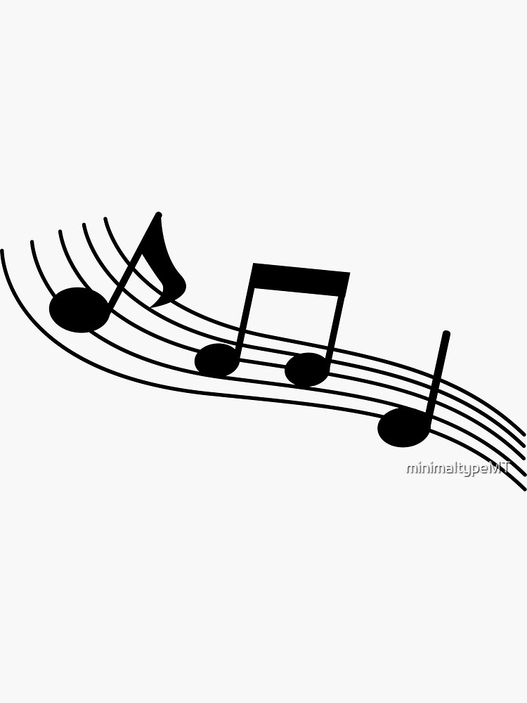 "Music Notes, Bar of Music, Quaver, Quarter Note in black and white ...