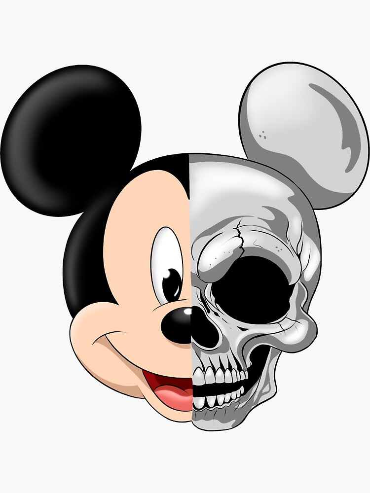 "Mickey skull " Sticker for Sale by Leahsartworks | Redbubble