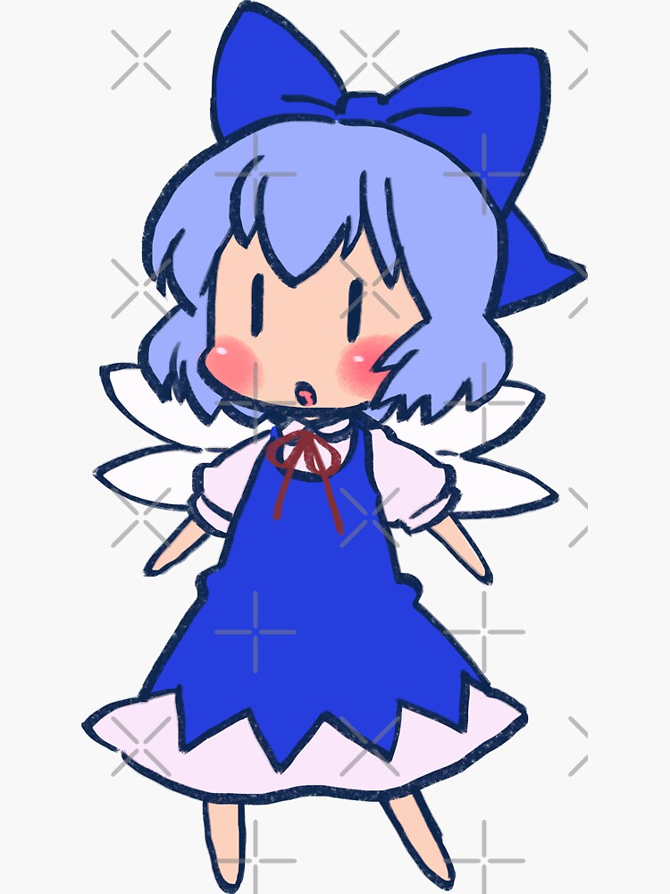 "Ransroom draws the atai cirno sofubi figurine / touhou memes" Sticker ...