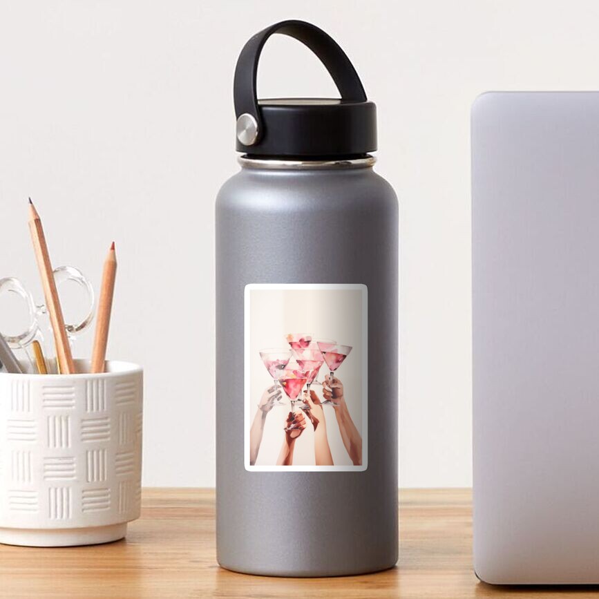 "Pink Cheers Print, Preppy Pink Wall Art, Bar Cart Art, Cheers Sign ...