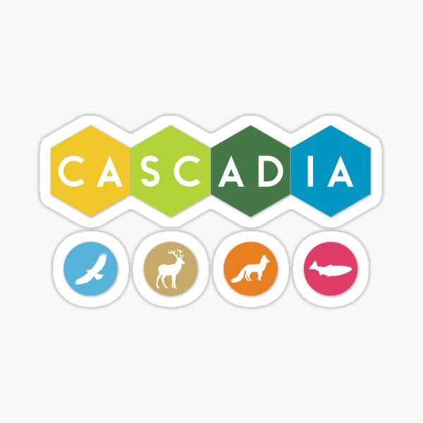 "Cascadia" Sticker for Sale by EresseaYesta | Redbubble