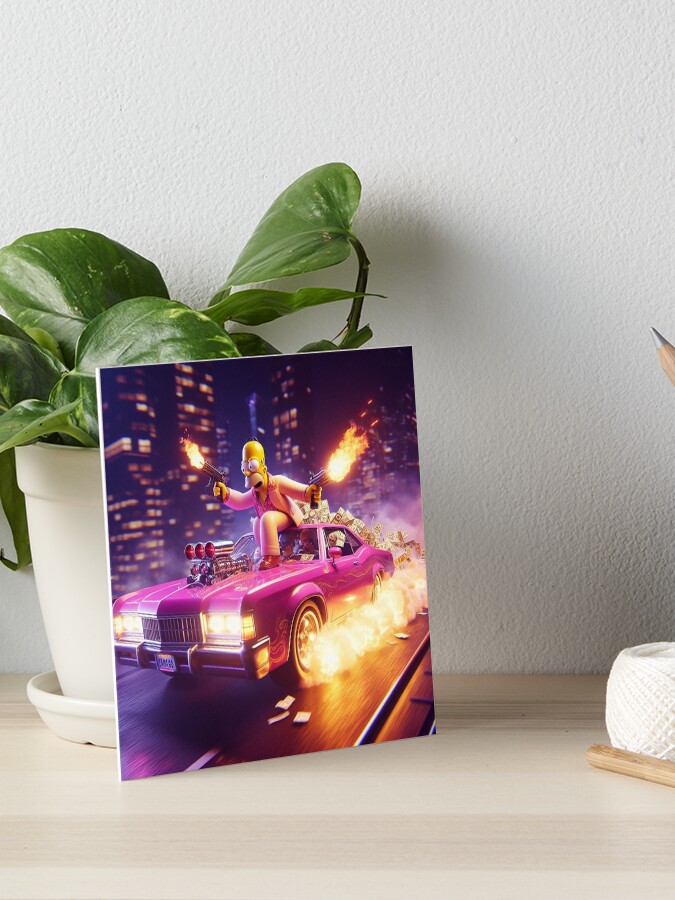 "Scarface x Homer: Cuban Car Chase" Art Board Print for Sale by frost ...