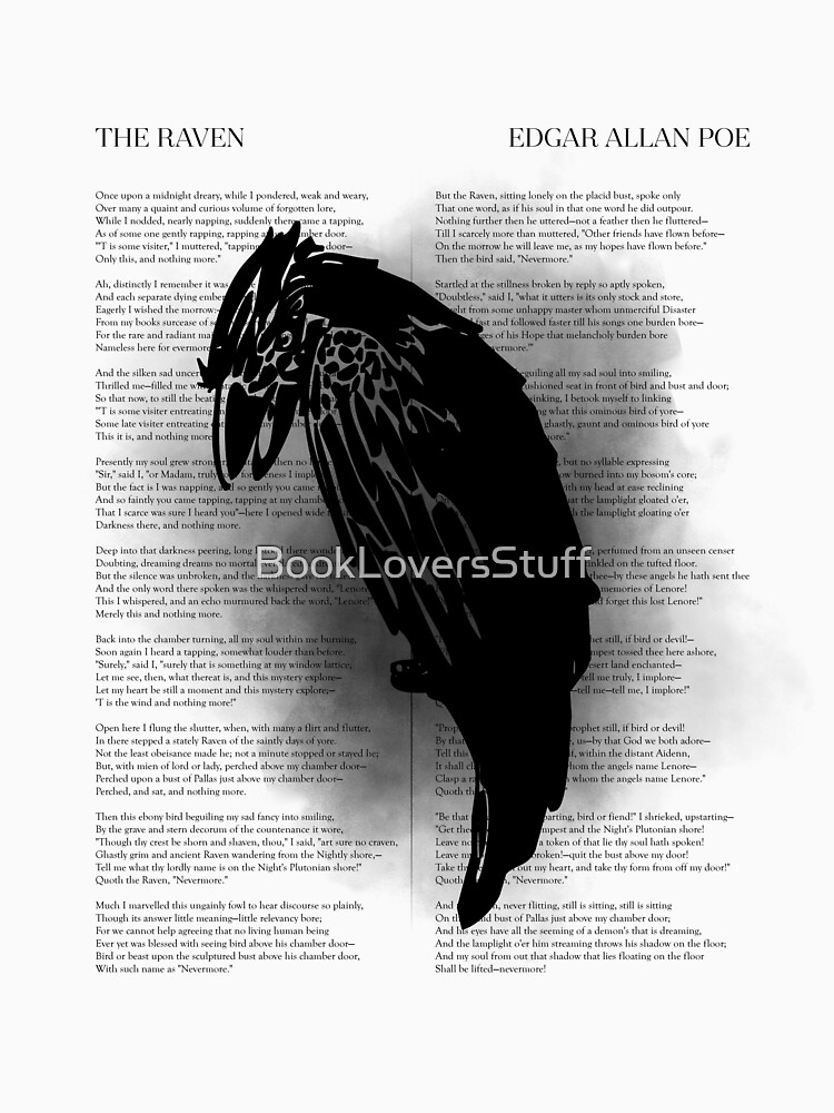 "The Raven - Edgar Allan Poe" T-shirt for Sale by BookLoversStuff ...