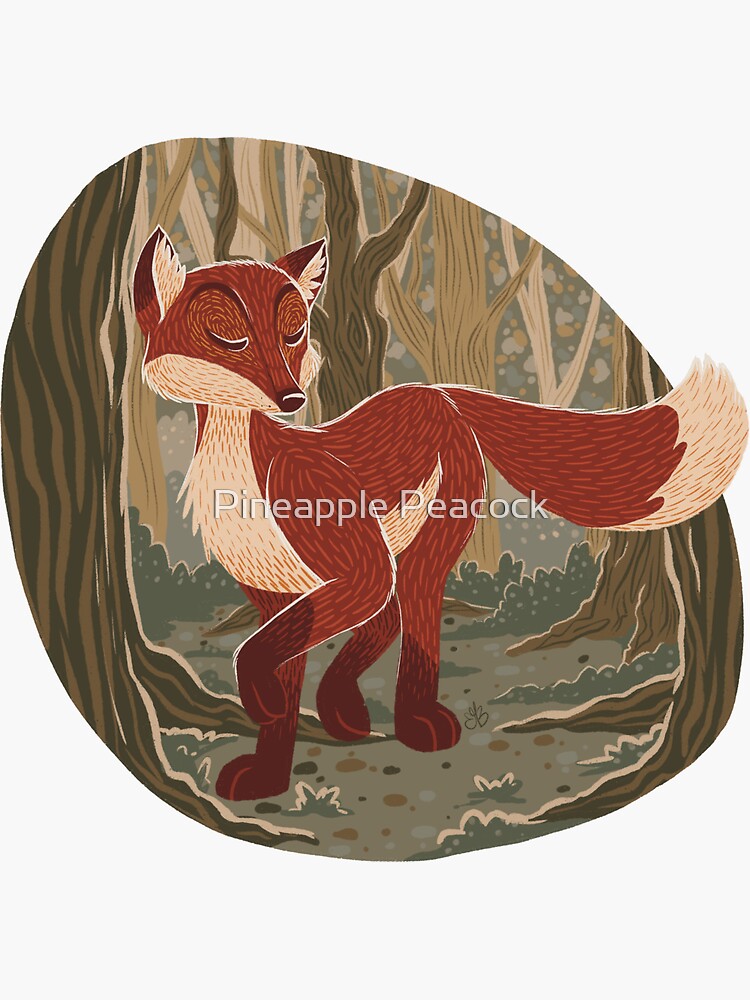 "Forest Friends - Red Fox" Sticker for Sale by P-Peacock | Redbubble
