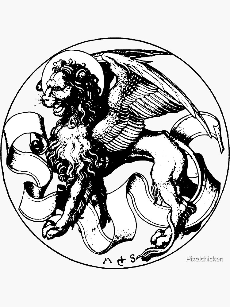 "15th Century St Mark's Emblem Winged Lion" Sticker for Sale by ...