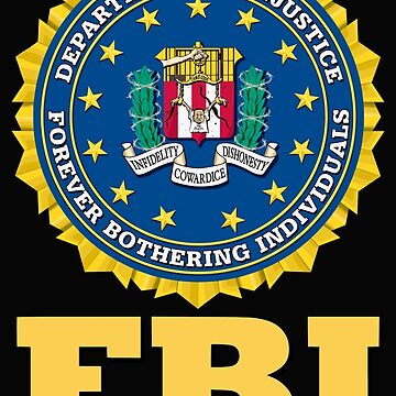 "FBI Satire Parody Logo" Sticker for Sale by RadicalRiders | Redbubble