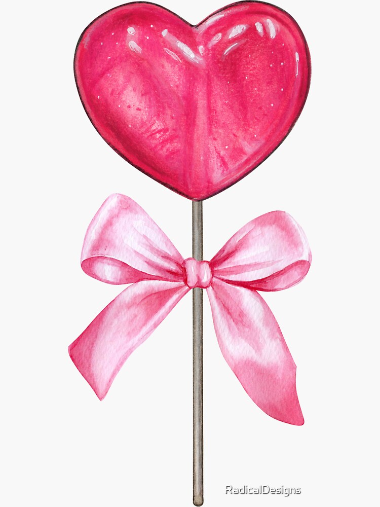 "Heart Shaped Lollipop Lolly Sucker Valentine Candy" Sticker for Sale ...