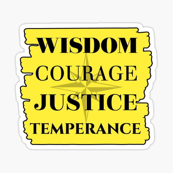 "Stoic Virtues Yellow | Based Philosophy | Stoicism " Sticker for Sale ...