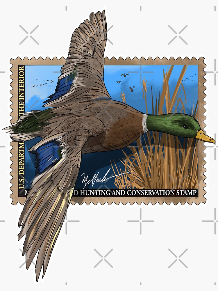 "Drake Mallard Stamp " Sticker for Sale by Michael Garber | Redbubble