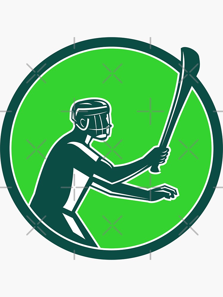 "Hurling Player Icon Retro" Sticker for Sale by patrimonio | Redbubble