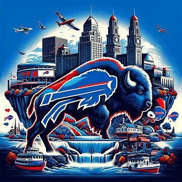"Buffalo Bills Artwork" Sticker for Sale by ArtfulMiller | Redbubble
