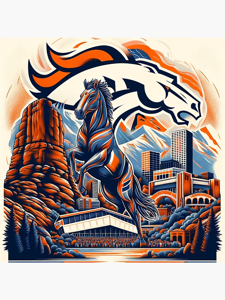 "Denver Broncos Spirit Artwork" Sticker for Sale by ArtfulMiller ...